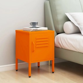 Noční stolek oranžový 35 x 35 x 51 cm ocel - Default Title