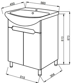 Lavedo Marco Solas 55 koupelnová skříňka s umyvadlem
