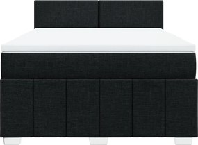 Box spring postel s matrací černá 160x200 cm textil 3289414