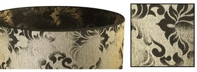 Závěsné svítidlo Werona 1, 1x černé/zlaté textilní stínítko se vzorem, (fi 45cm)