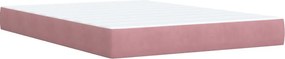 Box spring postel s matrací růžová 160x200 cm samet 3286353