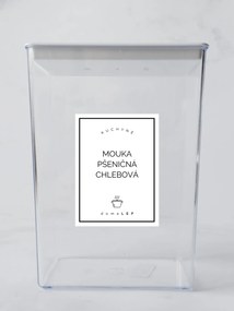 MOUKA PŠENIČNÁ CHLEBOVÁ - omyvatelná samolepka na dózu, výběr rozměrů Ø 5 cm / 5 x 5 cm / 6 x 8 cm | DomaLEP