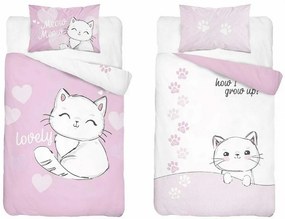 Detexpol Bavlněné povlečení 90x120 3158 D Cat Meow-Meow pink light dětské povlečení 40x60 Mayamoo 26