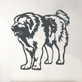 dřevo života Dřevěný obraz Kavkazského pasteveckého psa Zvolte rozměr (cm): 58x60, Zvolte barvu dekoru: Antracitová