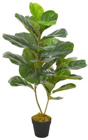 Umělá rostlina fíkus lyrový s květináčem zelená 90 cm 280172