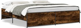 Rám postele kouřový dub 180 x 200 cm kompozitní dřevo a kov 3279874