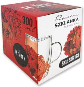 Flamenco Mystique Termosklenice s květinami uvnitř 300ml 1 ks SZK193