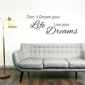 Samolepky na zeď - Live your dreams Barva: Fialová, Velikost: 120x44 cm