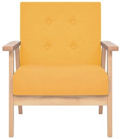Křeslo žluté textil 244657