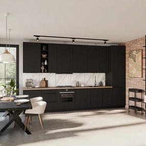 ARIA cc | dolní skříňka 80 D 2F policová | 80 cm | ANTI FINGERPRINT povrch | černá