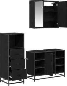 Sada koupelnového nábytku 3 ks Černý dub 80 x 33 x 60 cm 3402526