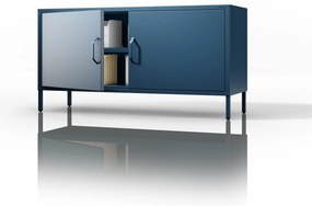 TV skříňka kovová na nožičkách námořnická modrá, 1150x595x400 mm: ROSA Modern