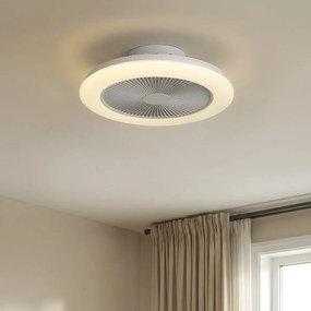 Stropní ventilátor bílý vč. LED RGB stmívatelný s dálkovým ovládáním - Clamo