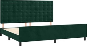 Rám postele bez matrace tmavě zelená 200 x 200 cm samet 3126022