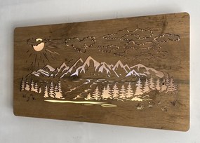 Li-Go "Hory" světelný obraz 230V 80x45 cm provedení povrchu: dub světlý
