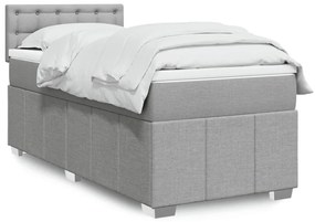Box spring postel s matrací světle šedá 80 x 200 cm textil 3289209