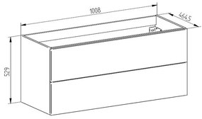 EBS KUBA Skříňka + keramické umyvadlo slim 101 cm, dub Kronberg S_KUBASL101D