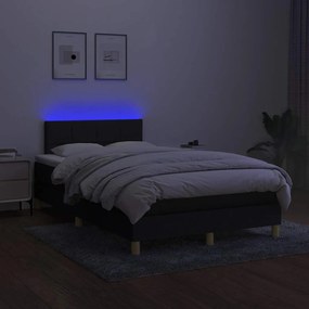 Box spring postel s matrací a LED černá 120 x 200 cm textil 3133703