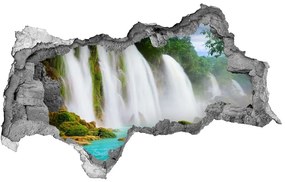 Wallmuralia Díra 3D ve zdi na stěnu Nálepka vodopád 95x73 cm