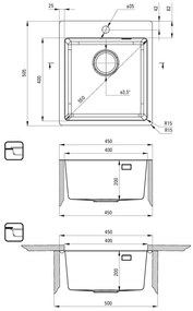 Deante Steel sink, 1-bowl