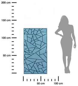Koberec Hallie, 68x125,5 cm, modrá