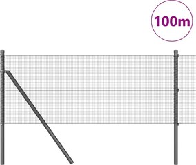 Zemní upevnění svařované drátěné ploty 100 x 0,5 m Šedá 3351896