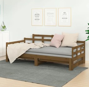 vidaXL Výsuvná postel masivní borovice 2x (90 x 190) cm [820352] Barva: medová hnědá