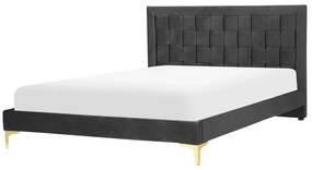 Sametová postel 140 x 200 cm černá LIMOUX Beliani