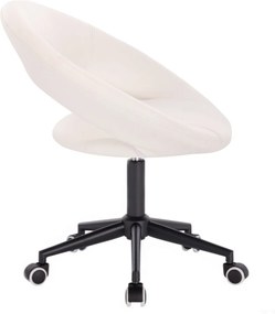 LuxuryForm Židle NAPOLI na černé podstavě s kolečky - bílá
