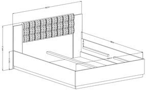 Ložnice SIGMA Helvetia Barevné provedení: dub flagstaff stříbrný detail/černý mat