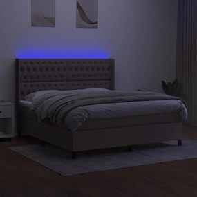 Box spring postel s matrací a LED taupe 180x200 cm textil 3138577