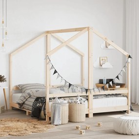 vidaXL Dětská postel 2x (80 x 160) cm masivní borové dřevo [3200596] Barva: Bílá