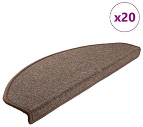 Schodové rohože 20 ks 65 x 24 x 4 cm kávově hnědé, půlkulaté, velké 3365793