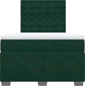Box spring postel s matrací tmavě zelená 120 x 200 cm samet 3290897