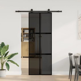 Posuvné dveře s kováním 76x205 cm tvrzeného sklo a hliník 3332983