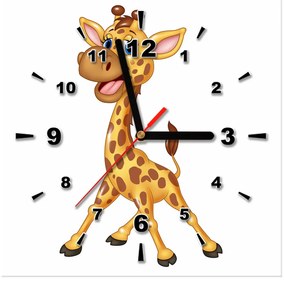 Gario Obraz s hodinami Velká žirafa Rozměry: 30 x 30 cm