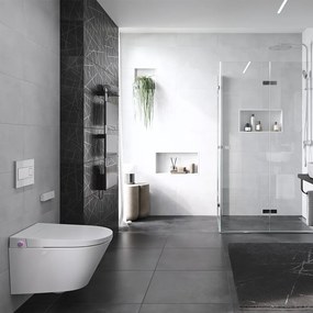 Mereo, Mereo WC s integrovaným elektronickým bidetem, RIMLESS, 592x380x430 cm, keramické, vč. sedátka, MER-VSD110S2