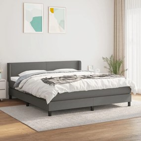 Box spring postel s matrací tmavě šedá 180x200 cm textil,  3129570