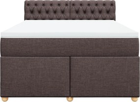 Box spring postel s matrací tmavě hnědá 160x200 cm textil 3289041