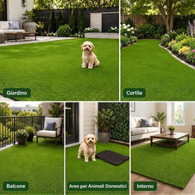 Costway 20 mm umělý trávník venkovní green s drenážním systémem v přírodním
