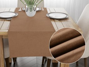 Biante Běhoun na stůl/imitace broušené kůže Alcantara ALC-004 Světle hnědý 20x140 cm