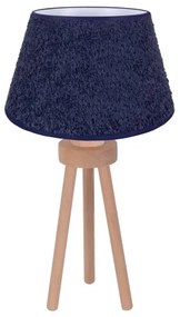 Duolla - Stolní lampa BOUCLE 1xE27/15W/230V pr. 28 cm modrá/dřevo