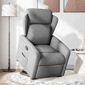 Zvedací polohovací křeslo světle šedé textil 3303134