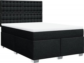 Box spring postel s matrací černá 160x200 cm textil 3290555