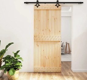 vidaXL Posuvné dveře s kováním 85 x 210 cm masivní borové dřevo [3203141]