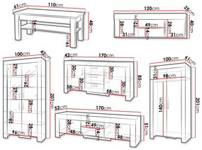 Sestava do obývacího pokoje PORTOGALLO 2 - dub sonoma