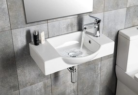 Sapho Sapho, MARGITHA keramické umyvadlo 38x22cm, otvor pro baterii vpravo, černá mat, MGT3822B