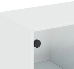 Nástěnná skříňka se skleněnými dvířky bílá 102x37x35 cm