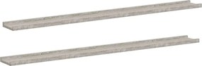 Nástěnné police 2 ks betonově šedé 115 x 9 x 3 cm 326703