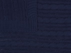 Bavlněná deka 110 x 180 cm tmavě modrá ANAMUR Beliani